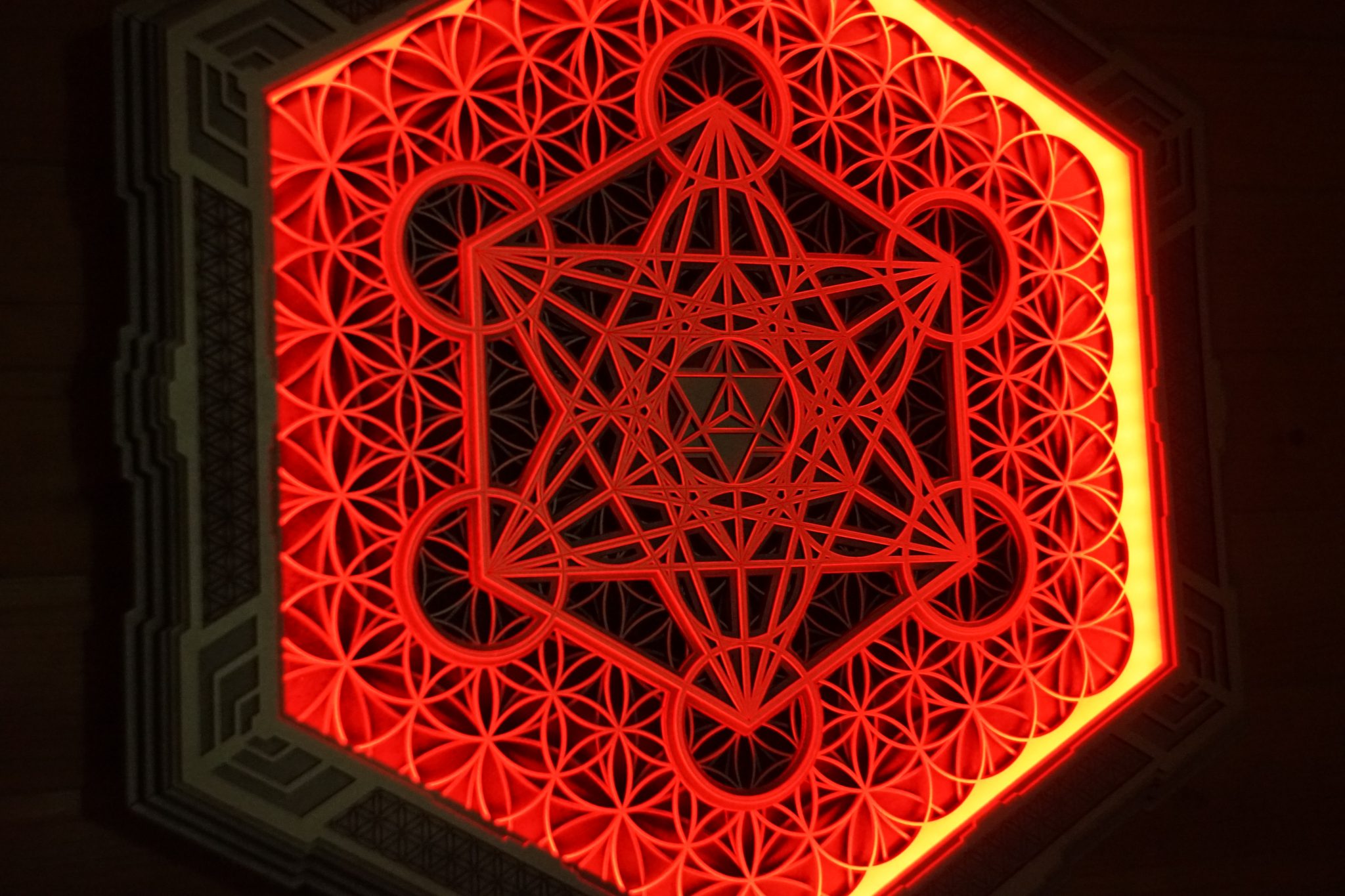Wall Art Sacred Geometry Led Lamp "Merkaba". Led Mandala with Remote ...