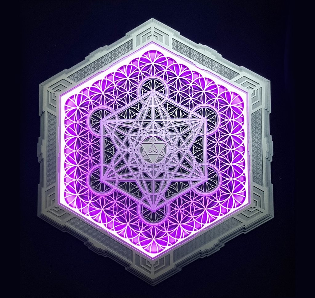 Wall Art Sacred Geometry Led Lamp "Merkaba". Led Mandala with Remote ...